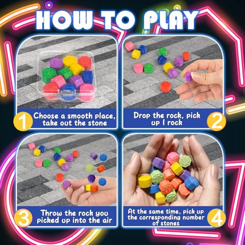 Vibbang 12pcs Gonggi Traditional Korean Game, Gonggi Jack Stone Pebbles ...
