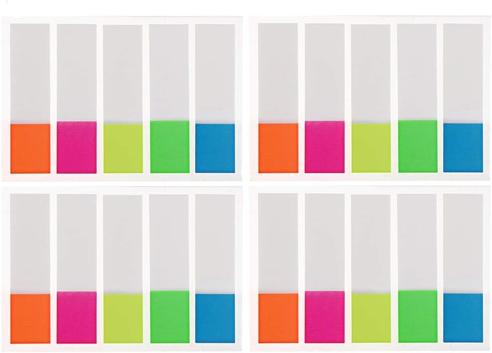 Amazon.com : 400 Pieces Page Markers, Sticky Note Tabs, Neon Colors ...