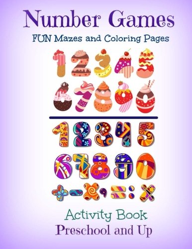 Number Games, FUN Mazes and Coloring Pages Activity Book: Preschool and ...