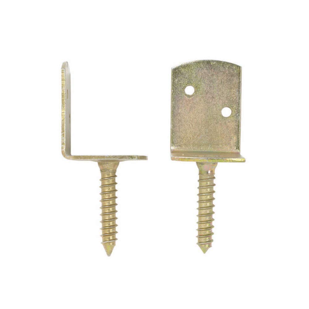 10 x Galvanised L Shaped Fence Panel Brackets Screw in Clips Elbow ...