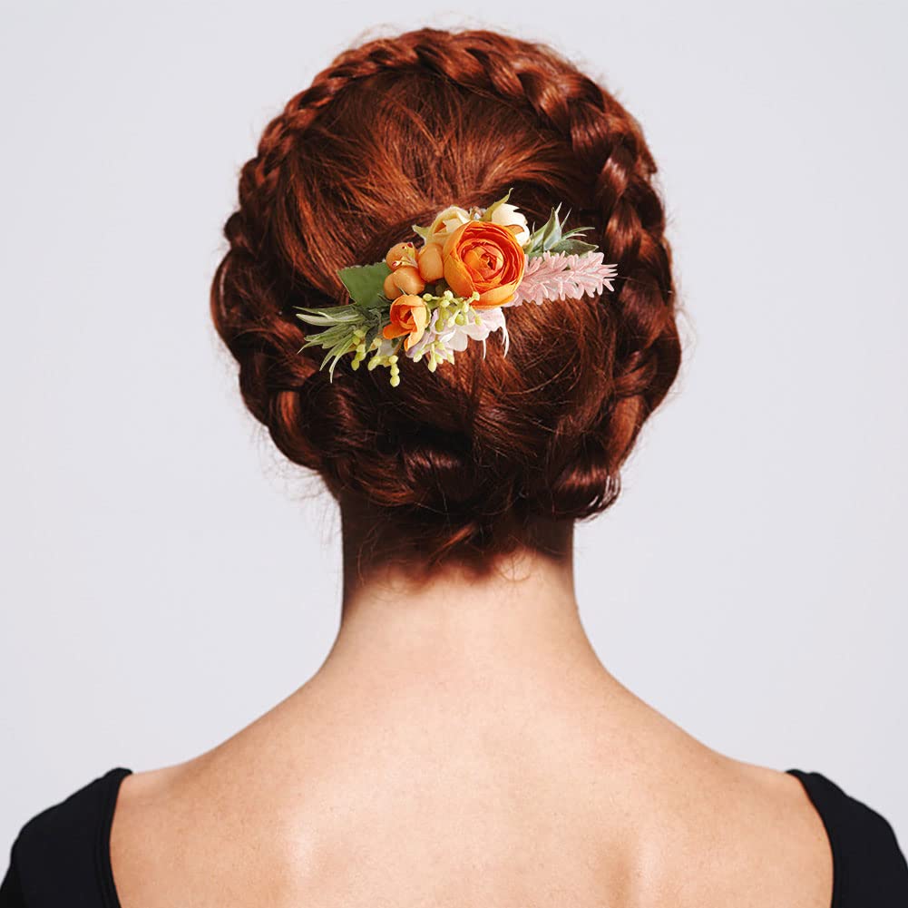 Snapklik.com : Kakalote Wedding Rose Flower Hair Combs DIY Styling ...