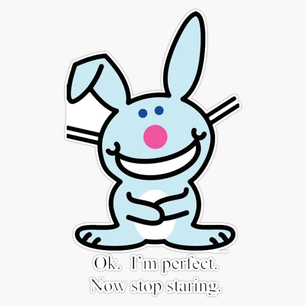 Amazon.com: Happy Bunny Sticker Vinyl Waterproof Sticker Decal Car ...