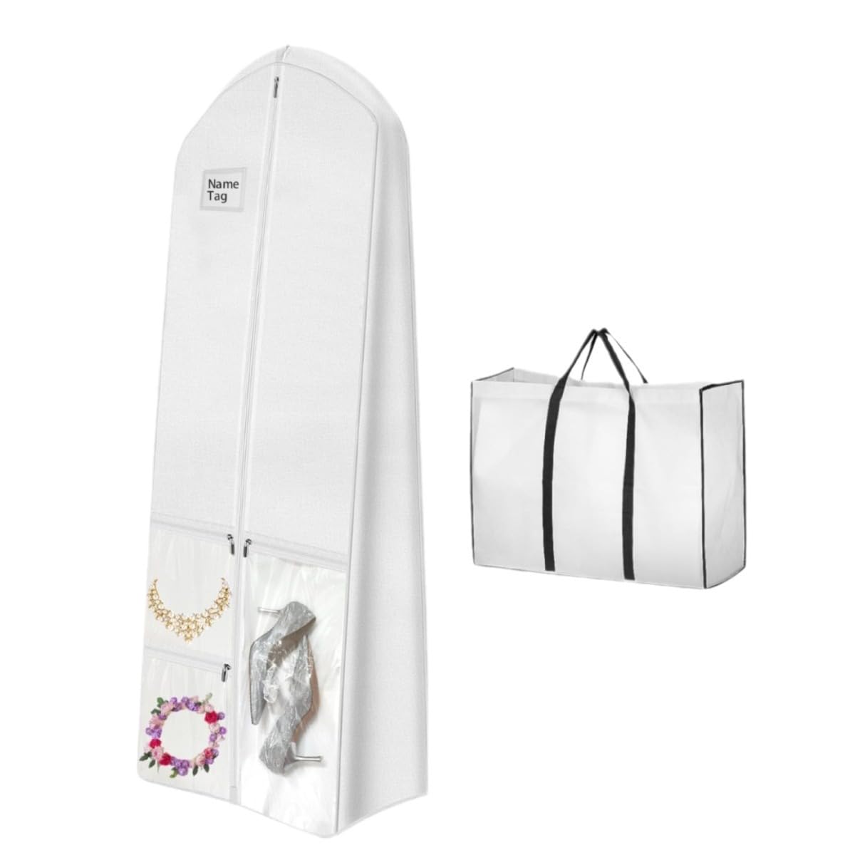 70" Bridal Wedding Gown Dress Garment Bag,Dust Proof Garment Storage ...