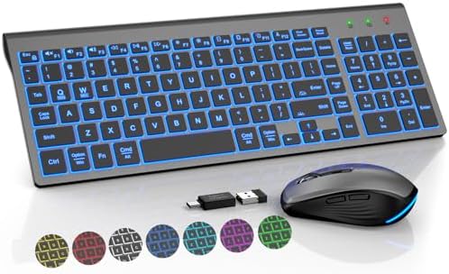 Amazon.com: Wireless Keyboard and Mouse Backlit (Slate Gray) : Electronics