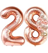 Amazon.com: KatchOn, Big 28 Balloon Number Set - 40 Inch | 28 Birthday ...