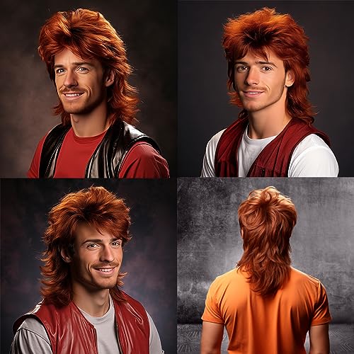 Ginger Mullet wig|Mens Wig for Adult|Pop Rock Wigs for Men|Mens Wigs ...
