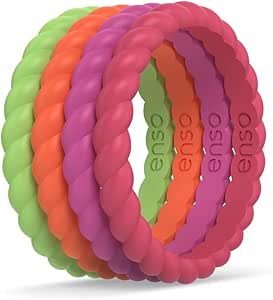 Amazon.com: Enso Rings Stackable Braided Silicone Wedding Ring Bundles – Comfortable and ...