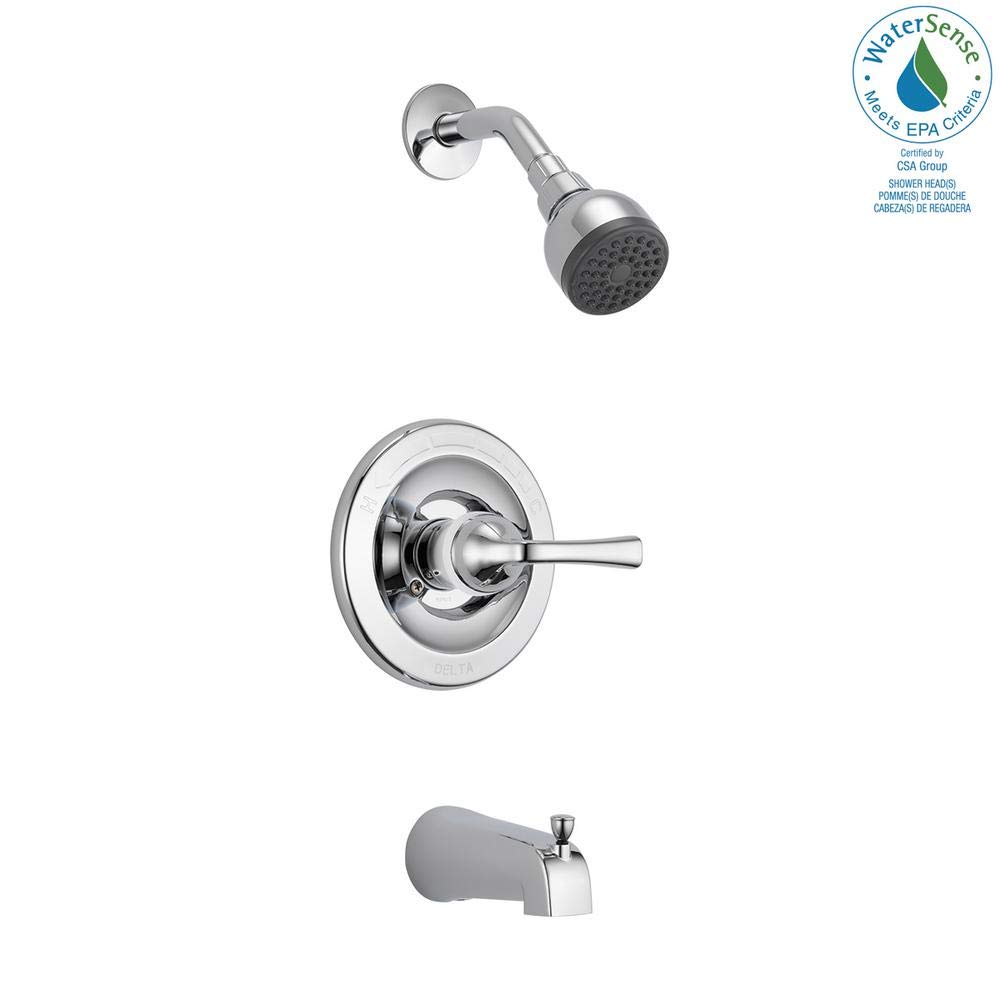 Delta B114900C Foundations Single-Handle 1-Spray Tub and Shower Faucet