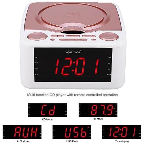 Alarm Clock Radio with CD Player DPNAO Remote Headphone Jack for girls ...