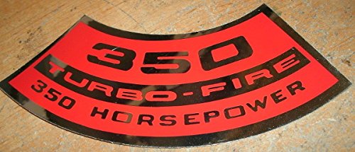 CHEVROLET 350 TURBO-FIRE TURBOFIRE 350HP AIR CLEANER TOP LID DECAL ...