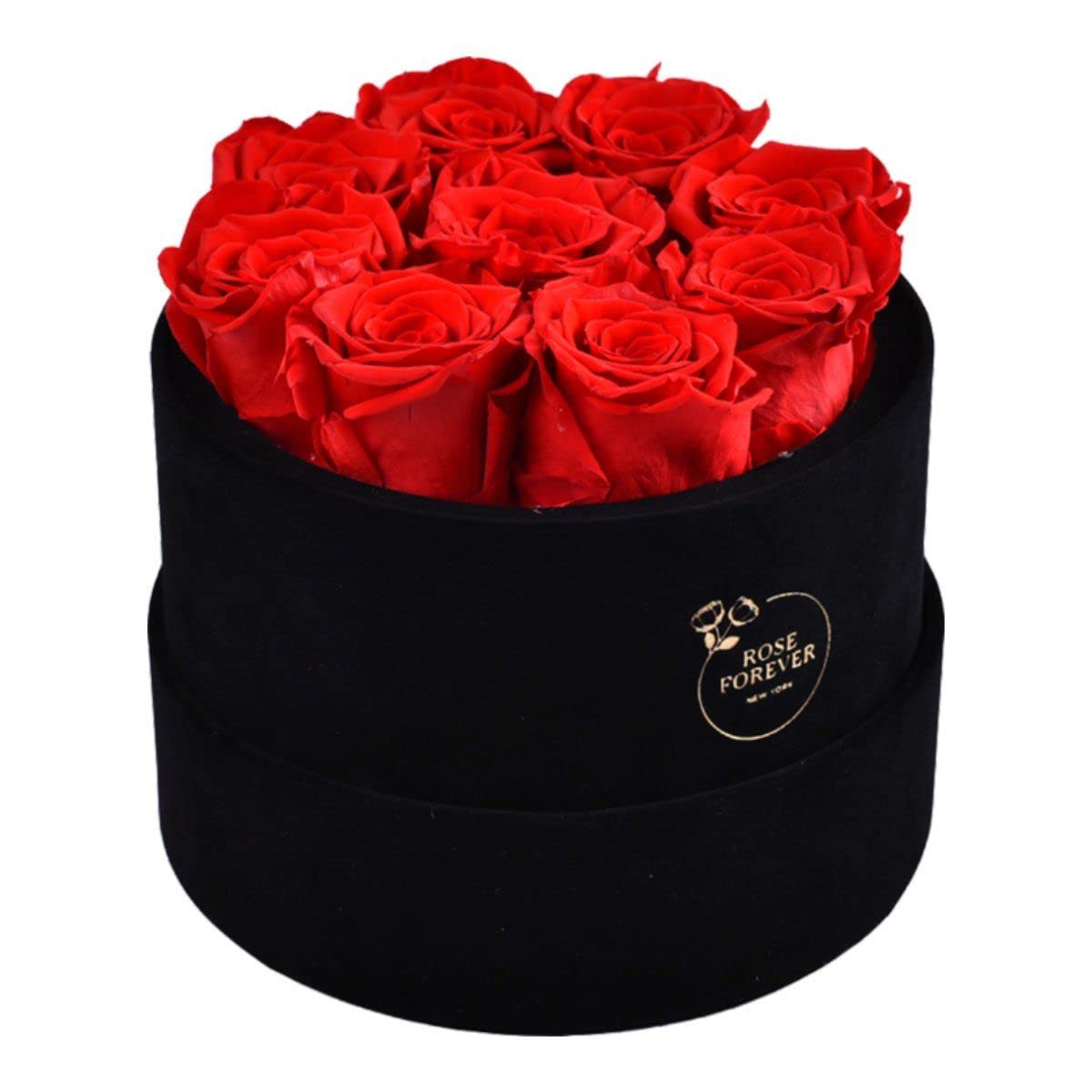Amazon.com: 9-Piece Preserved Red Roses - Rose Forever New York - Made ...