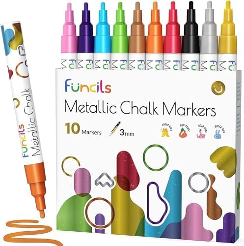 Chalkola 10 Fine Tip Liquid Chalk Pens for Chalkboard Signs, Blackboard ...