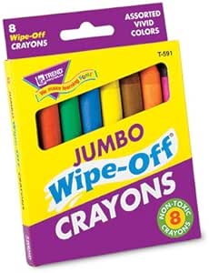 Amazon.com: Wipe-off Crayons Jumbo 8/pk [Set of 2] : Toys & Games