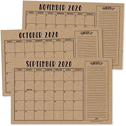 Amazon.com : Rustic 2020-2021 Large Monthly Desk or Wall Calendar ...