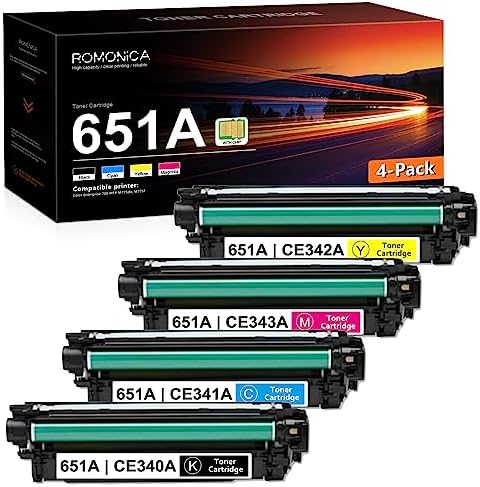 Amazon.com: 651A High Yield Toner Cartridges 4-Pack Replacement for HP ...