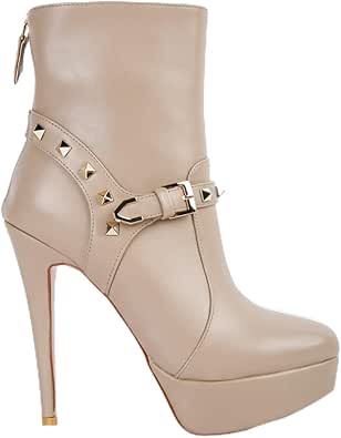 Amazon.com | London Rag Women's Dejang Metal Stud Embellished Faux ...