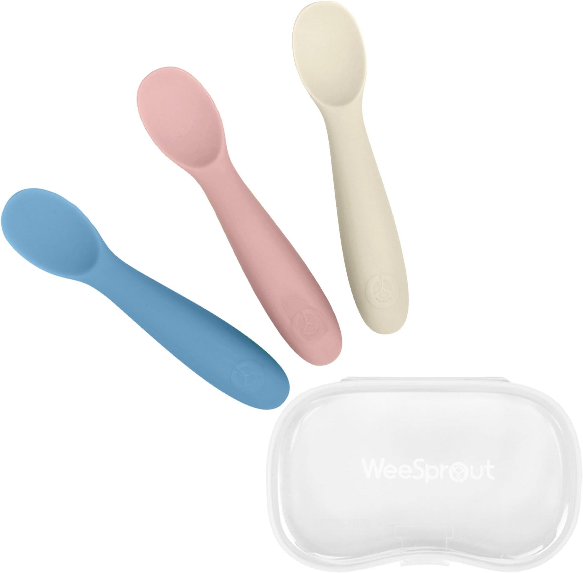 Amazon.com: mushie Silicone Baby Feeding Spoons | 2 Pack (Cambridge ...