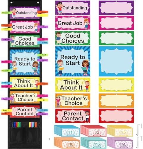 Amazon.com : Pasimy 59 Pcs Student Behavior Clip Chart for Classroom ...