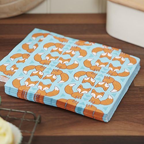 Amazon.com: Ginger Ray Woodland Friend Fox Design Paper Party Napkins ...