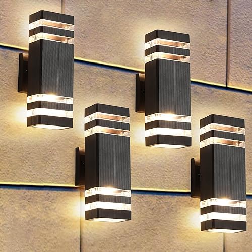 Stayofa 4Pack 12inch LED Square Up&Down Wall Lights 14W 4000K Day White ...
