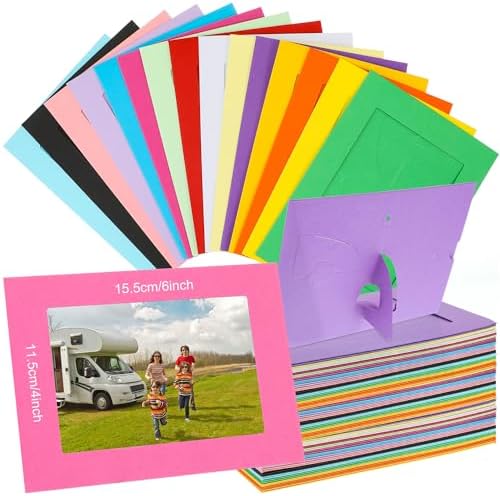 Amazon.com: Yeaqee 300 Pcs Standing Cardboard Photo Frame 4x6 Inch ...