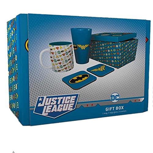 DC COMICS – Gift Box – Chope, mug, 2 dessous de verre – Logos – BigaMart