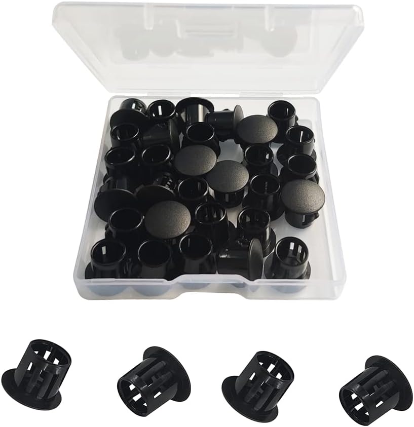 Amazon.com: 30 Pcs Black Hole Plugs 13mm (1/2") Black Plastic Hole ...