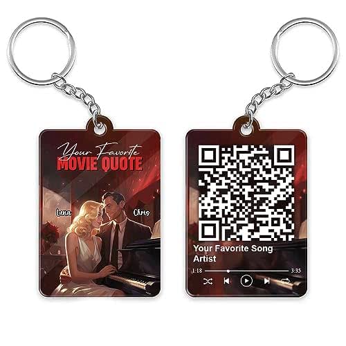 Amazon.com: Personalized Song Scannable QR Code Acrylic Keychain ...