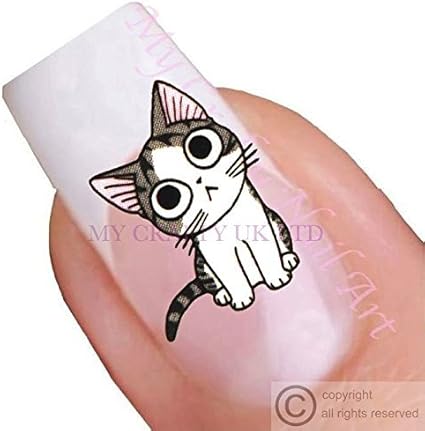 Amazon.com: Cat Nail Art Water Decal / Tattoo / Sticker : Beauty ...