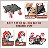 Amazon.com: 4 Packs Heavy Duty Furniture Dolly with 5 Wheels Rubber ...