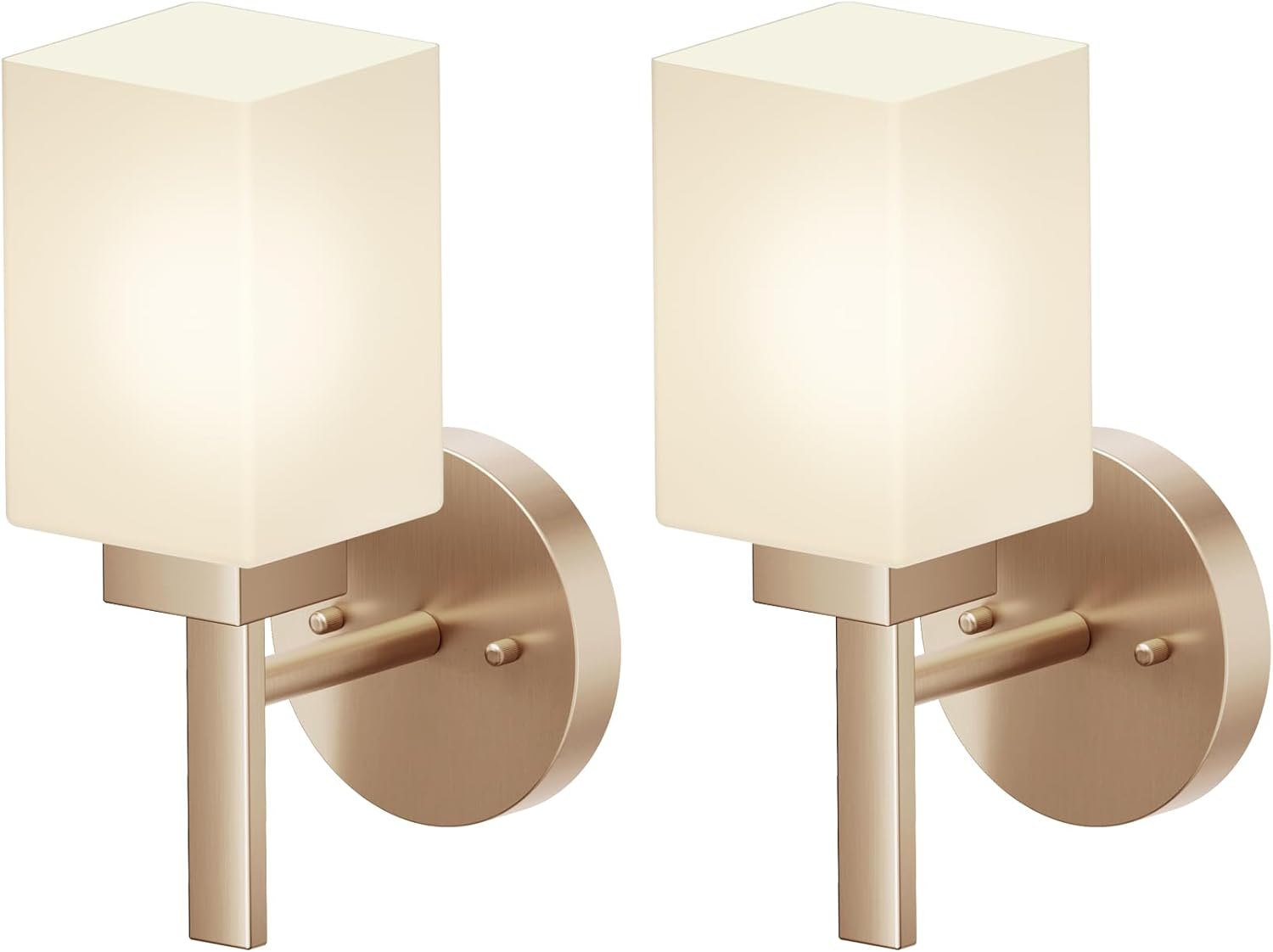 AONEON Bathroom Vanity Lighting Fixtures with White Frosted Glass Shade ...