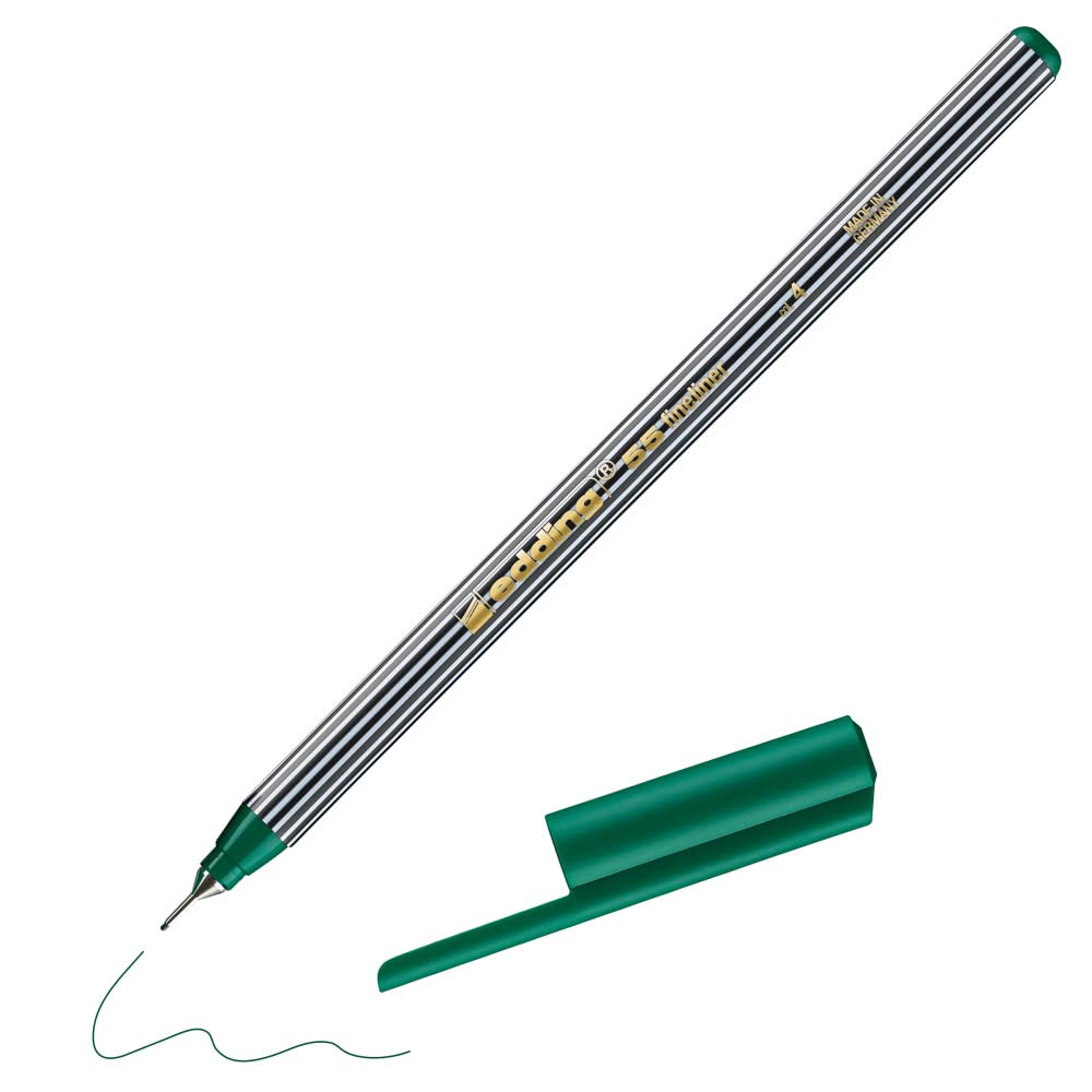 Amazon.com: edding 55 - fineliner - green - 1 pen - 0.3 mm nib - colour ...