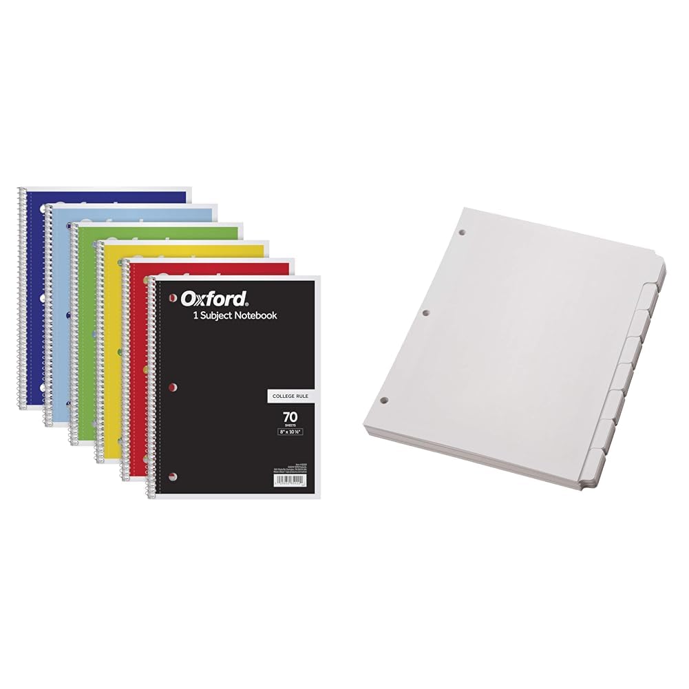 Amazon.com : Oxford Spiral Notebook 6 Pack College Ruled Blank Write On ...