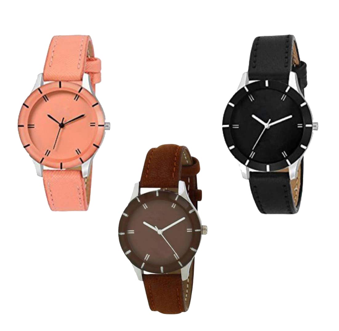 Acnos® Premium Analogue Multicolour Dial Women's Watch; Combo Pack of 3 ...