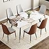 Amazon.com - MUUOKY 6 Person Dining Table Set, Sintered Stone Dining ...
