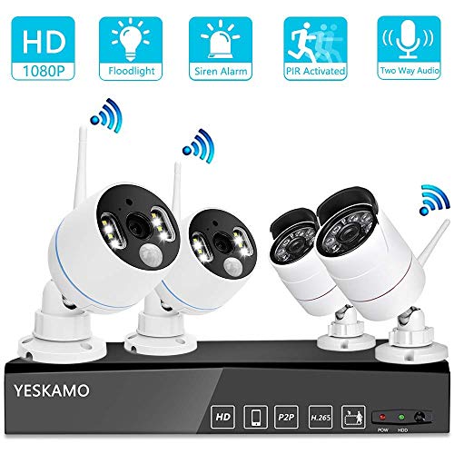 YESKAMO Wireless Security Camera System Outdoor 1080p [Floodlight ...