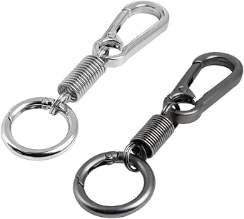 X-SHIYUN 2 Pcs Spring Key Chain With Ring，Personalized Key Chain With ...