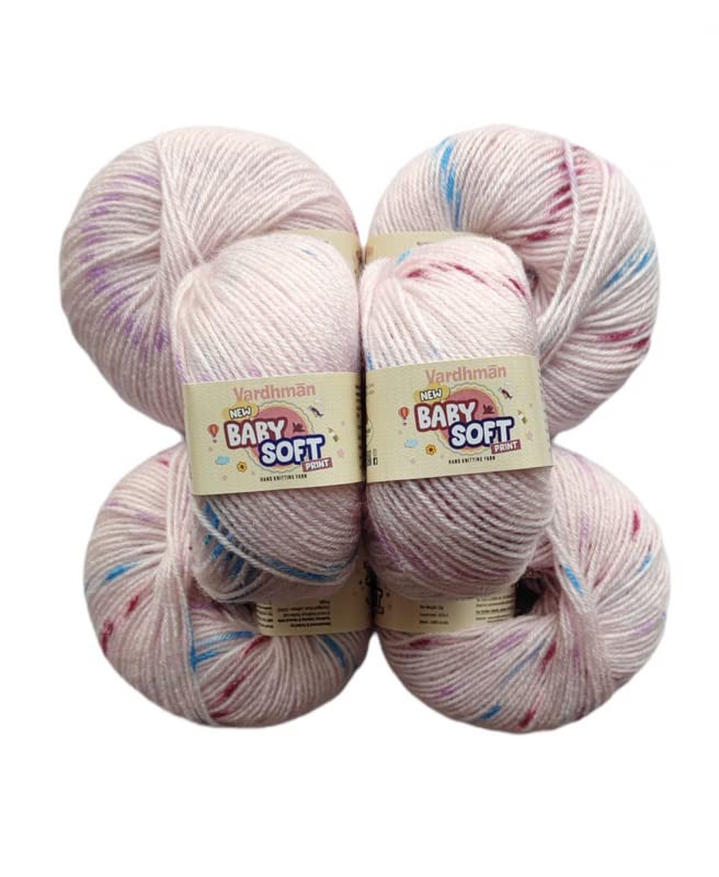 Vardhman Baby Soft Print Multi Shaded (Pack of 8) Baby Soft Wool Ball ...