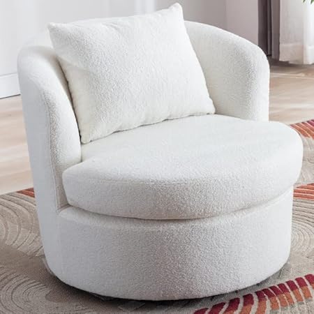 Amazon.com: Oversized Swivel Chair for Living Room, Modern Accent Round ...