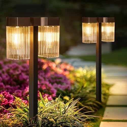 Amazon.com: ELECLINK 6 Pack Solar Pathway Lights Outdoor, Dual-Head ...