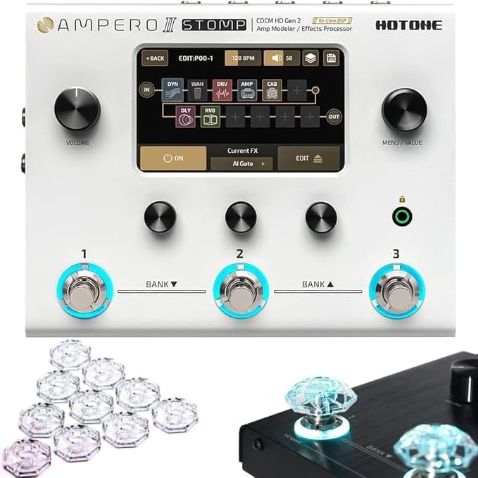 Amazon.com: HOTONE Ampero II Stomp Guitar Bass Multi Effects Amp ...