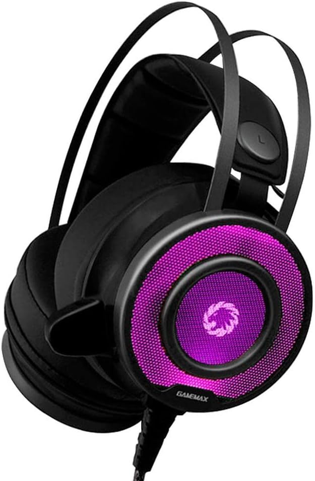 GameMax G200 Gaming Headset & Mic, RGB LED Lighting, 50mm Driver, Noise ...