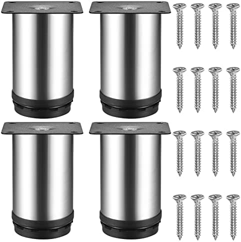 4 pcs furniture feet stainless steel, table legs metal, cabinet feet ...