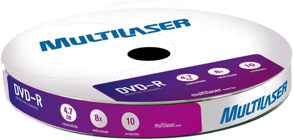 Midia Virgem Dvd -R Shrink 4.7Gb 10 Unidades Dv038 Multilaser | Amazon.com.br