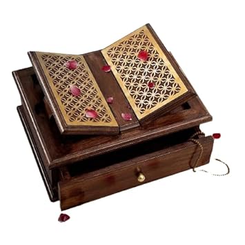 Wooden Palm Handcrafted Wooden Holy Book Reading Stand for Geeta/Quran ...