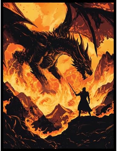 Amazon.com: (Fire Dragon) - 100ct Textured Matte TCG/MTG Card Art ...