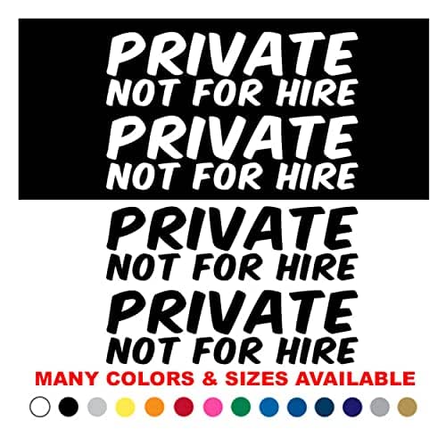 Amazon.com: Set of 2 PRIVATE NOT FOR HIRE DECALS Vinyl Stickers NOT ...