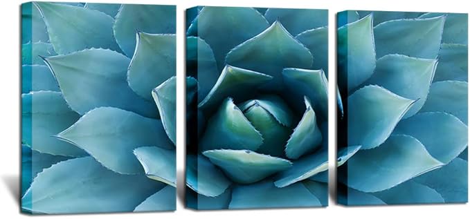 Amazon.com: Biuteawal- Modern Canvas Painting Wall Art Blue Agave ...