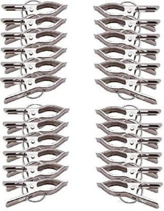 24 PCs Cloth Clip Steel Clip Drying Dryer Clip Pegs Regular Stainless ...