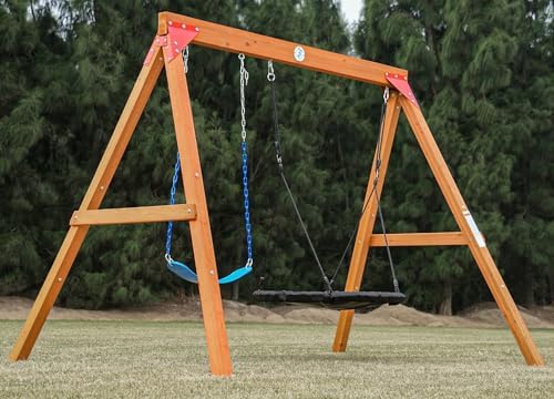 Amazon.com: Hapfan 9.5' Heavy Duty Tall Swing Sets for Backyard for ...